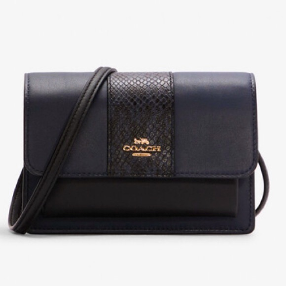 Coach | Bags | Coach Euc Fold Over Snakeembossed Belt Bag Cross Body ...
